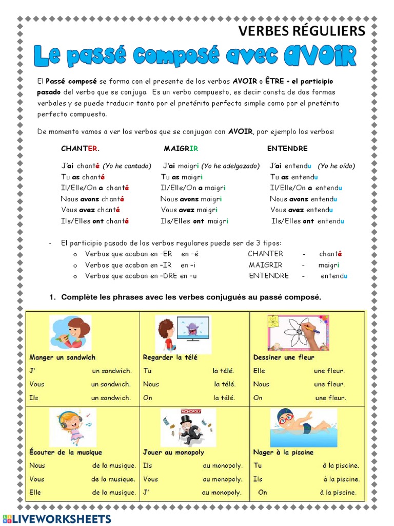 Exercices Passé Composé Avoir | PDF