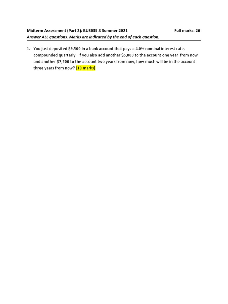 Answer ALL Questions. Marks Are Indicated by The End of Each Question ...