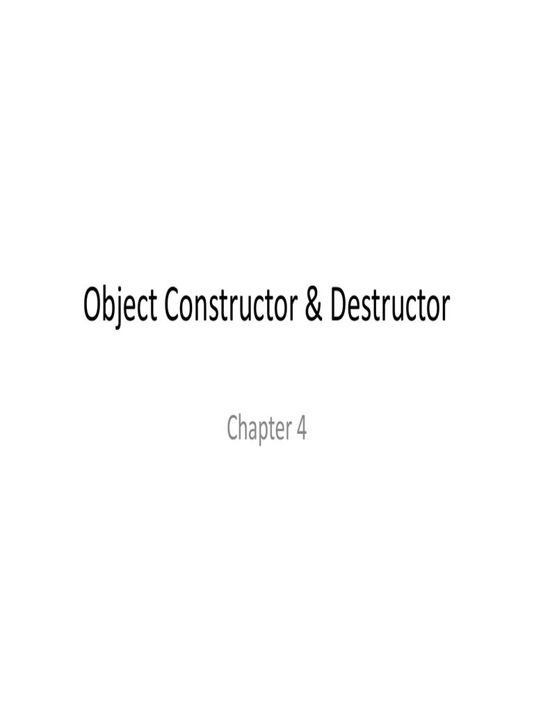 Object Constructor And Destructor Pdf Programming Constructor Object Oriented Programming