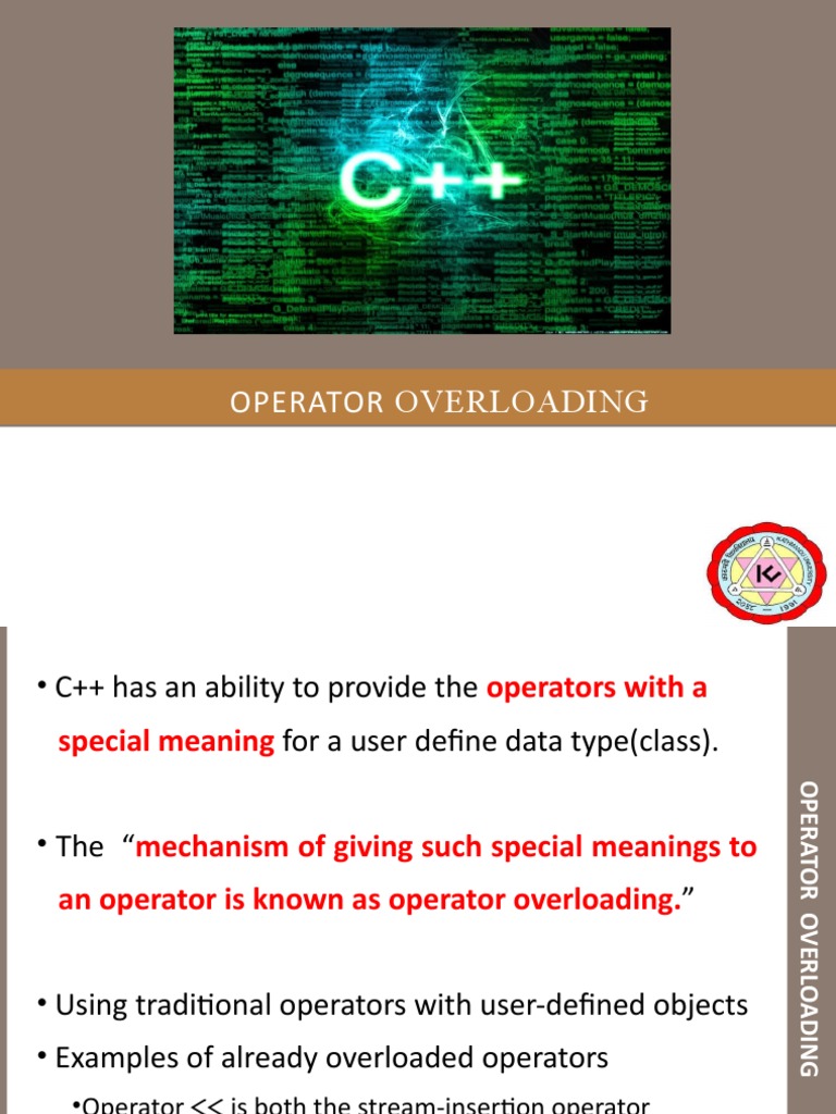 Operator Overloading | PDF | Computer Engineering | Software Development Operator Overloading | PDF | Computer Engineering | Software Development