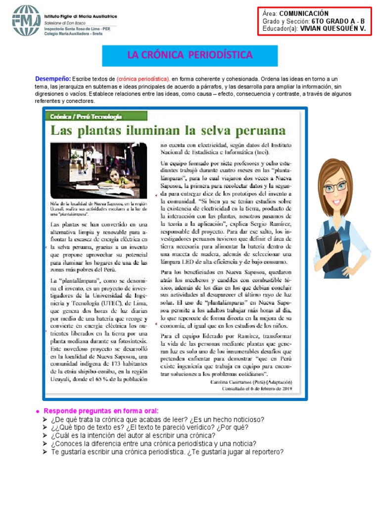 Estructura de La Crónica Periodística | PDF