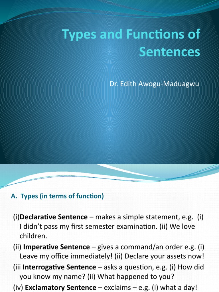 GST 121 Slide Sentence Types and Functions | PDF
