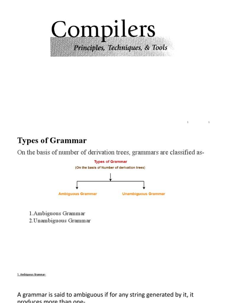 Compiler Design Ambiguous Grammar and Making Them Unmbiguous | PDF | Formalism (Deductive ...