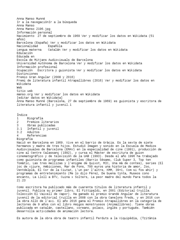 Anna Manso Munné | PDF | Wikipedia