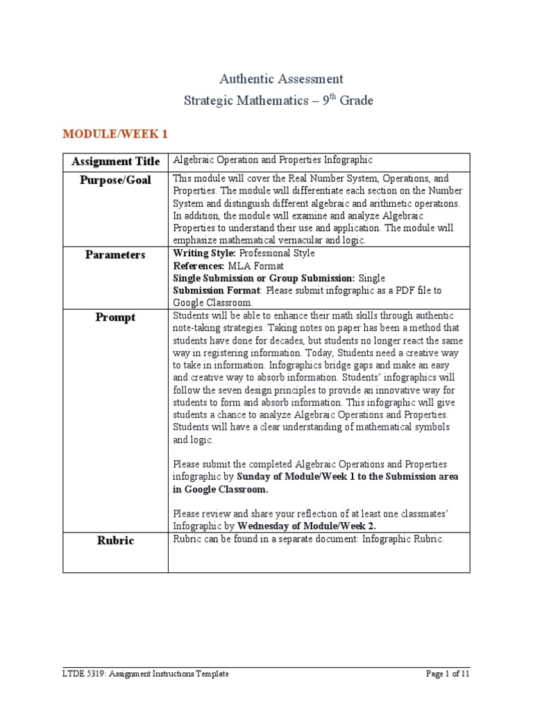 Authentic Assessment Planning | PDF | Infographics | Rubric (Academic)