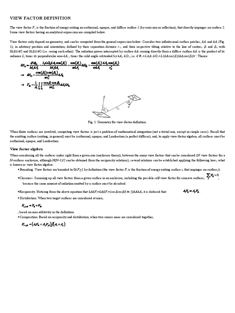 View Factor Definition | PDF | Sphere | Rectangle