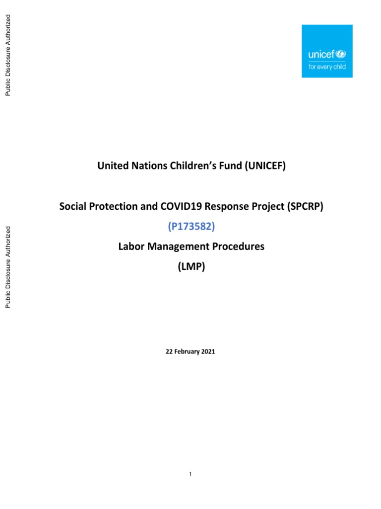 UNICEF - Labor-Management-Procedures-Emergency-Social-Protection ... UNICEF - Labor-Management-Procedures-Emergency-Social-Protection ...