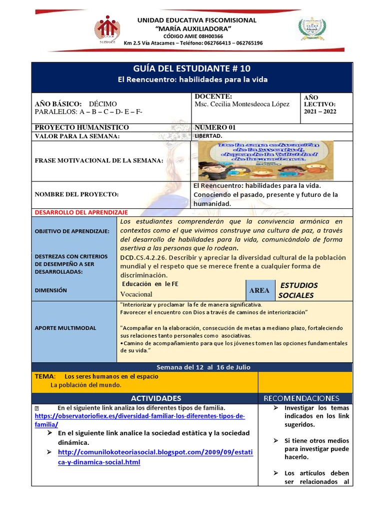Semana # 10 de Estudios Sociales | PDF