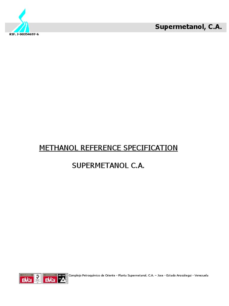 Technical Specification | PDF | Methanol | Solvent