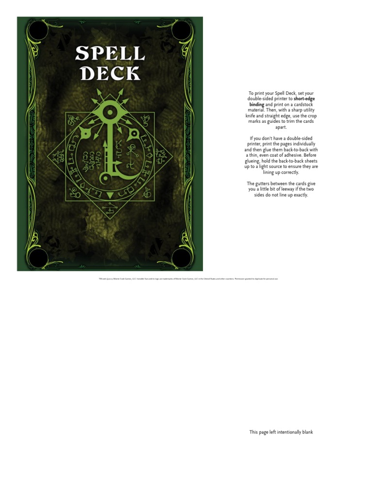 Spell Deck Self Print 2019-02-13 | PDF