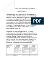 Postpartum Assessment Checklist | PDF | Postpartum Period | Motherhood