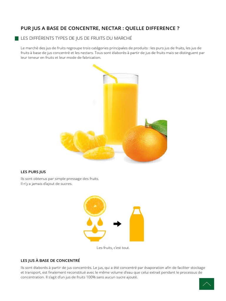Différences entre jus et nectar | PDF | Jus | Régime et nutrition