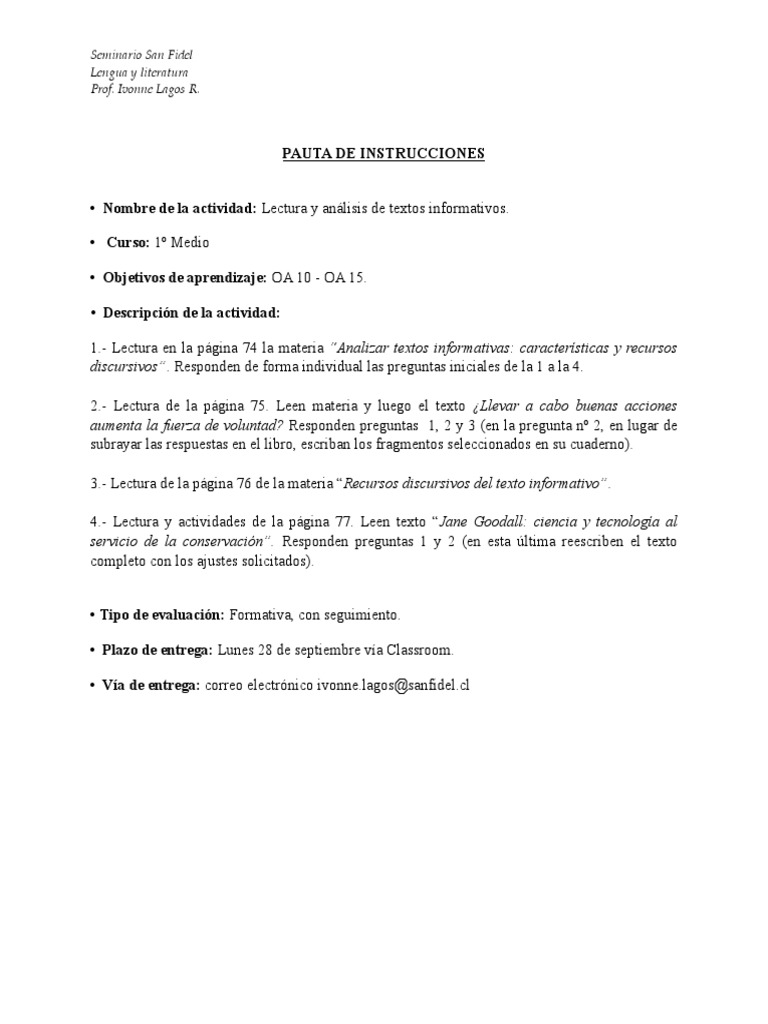 Análisis Textos Informativos | PDF