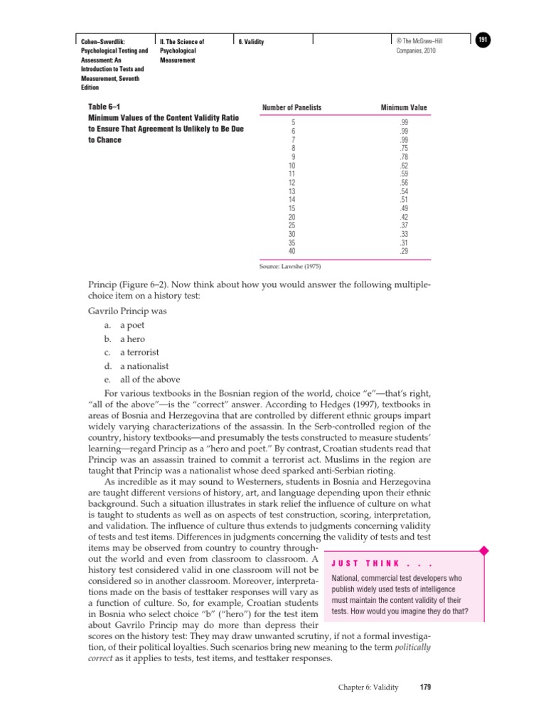 CVR Tabla de Valores Mínimos (Lawshe, 1975) | PDF | Psychology | Cognition