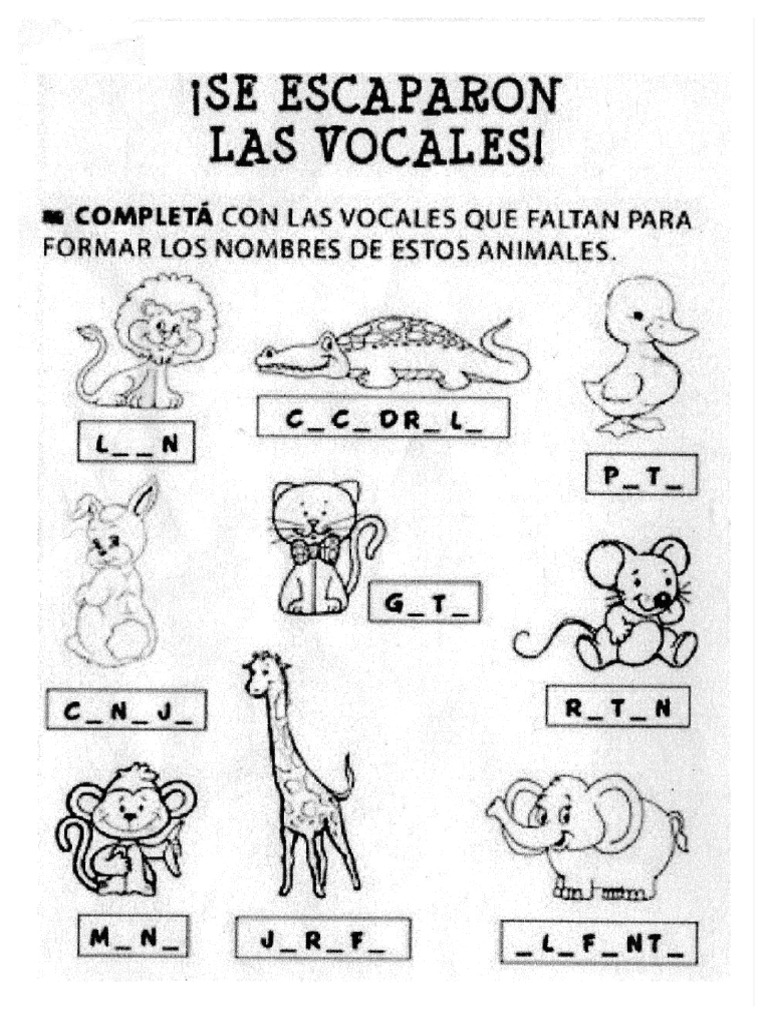 Vocales Animales | PDF