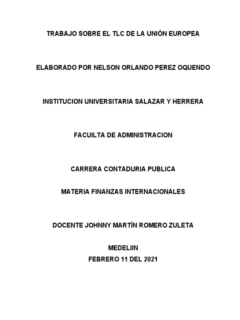 TLC UE-Colombia: Impacto y Beneficios | PDF | Unión Europea | Pequeñas ...