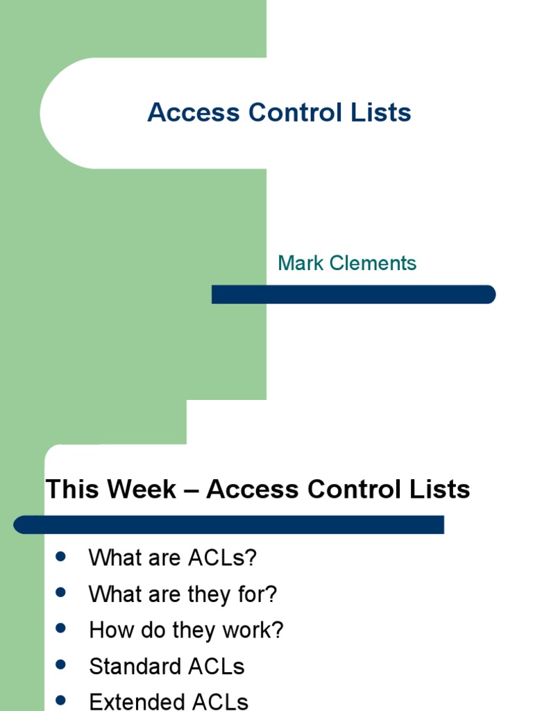 Access Control Lists: Mark Clements | PDF | Router (Computing) | Information Age