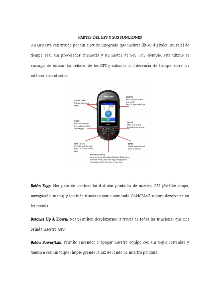 Partes Del Gps y Sus Funciones | PDF