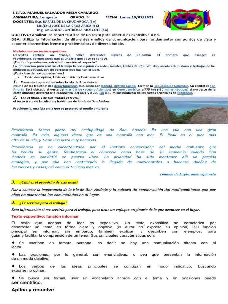 GUIA 13 GRADO 5-2021 (ESPAÑOL) List | PDF | Selva | Selva amazónica
