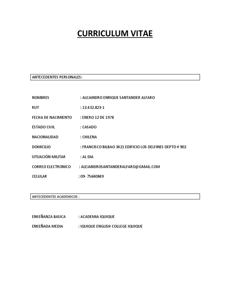 Curriculum Vitae Alejandro | PDF
