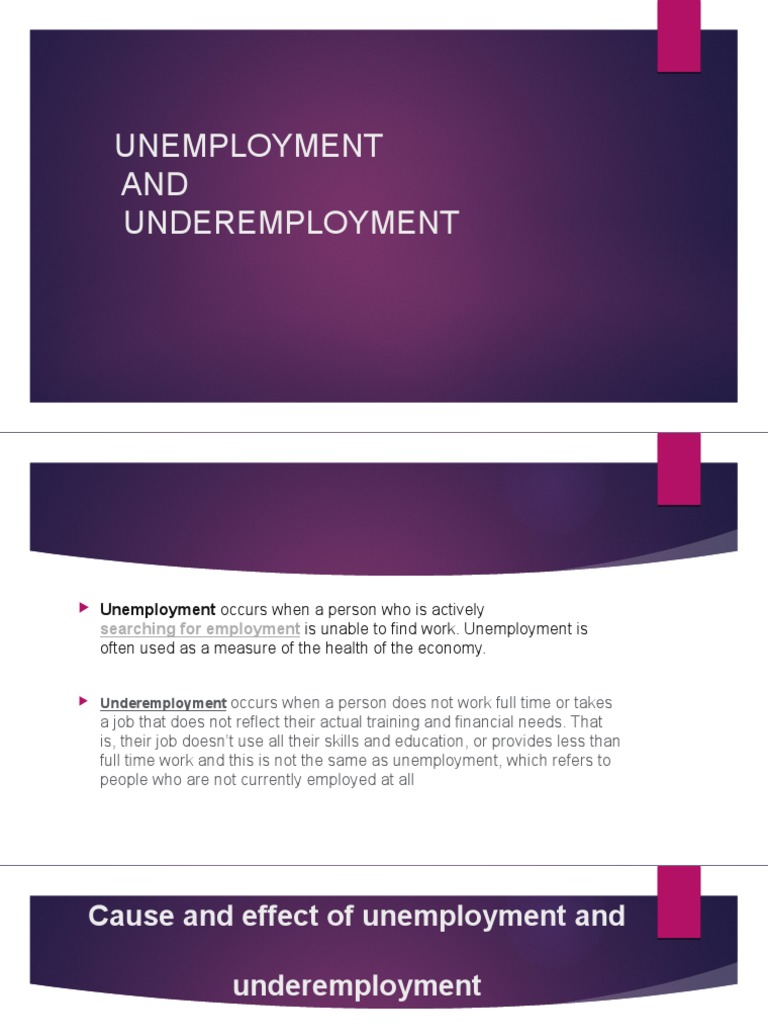 Unemployment AND Underemployment | PDF | Career & Growth | Business