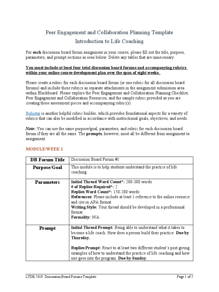 Peer Engagement and Collaboration Planning Template | PDF | Internet ...