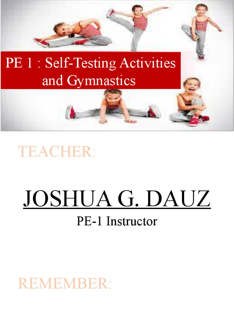 PE 1: Self-Testing Activities and Gymnastics | PDF | Physical Education ...