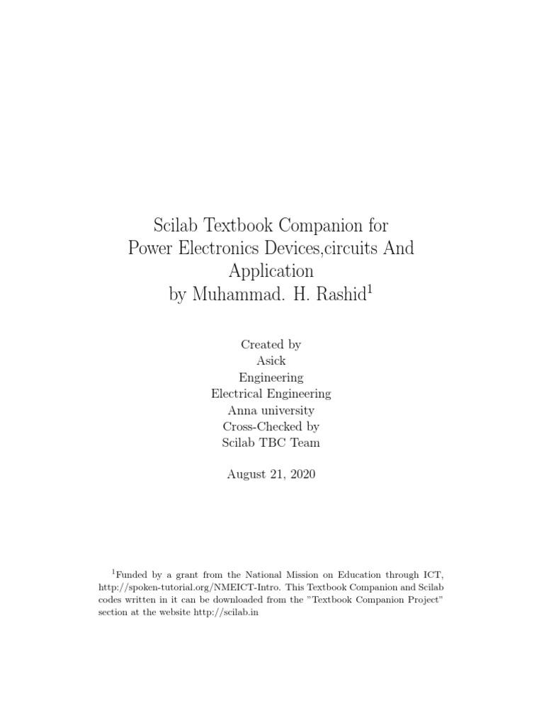 Scilab - Power Electronics Devices, Circuits and Application - Muhammad ...