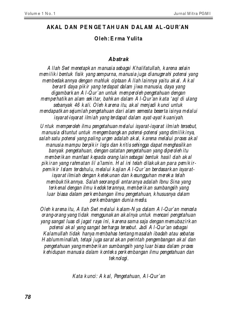 Berpikir Kritis Dalam Perspektif Al-Quran 2021 | PDF