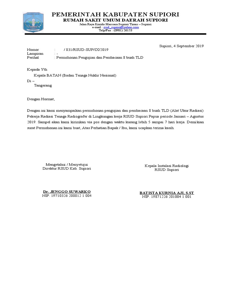 Surat TLD Batan | PDF