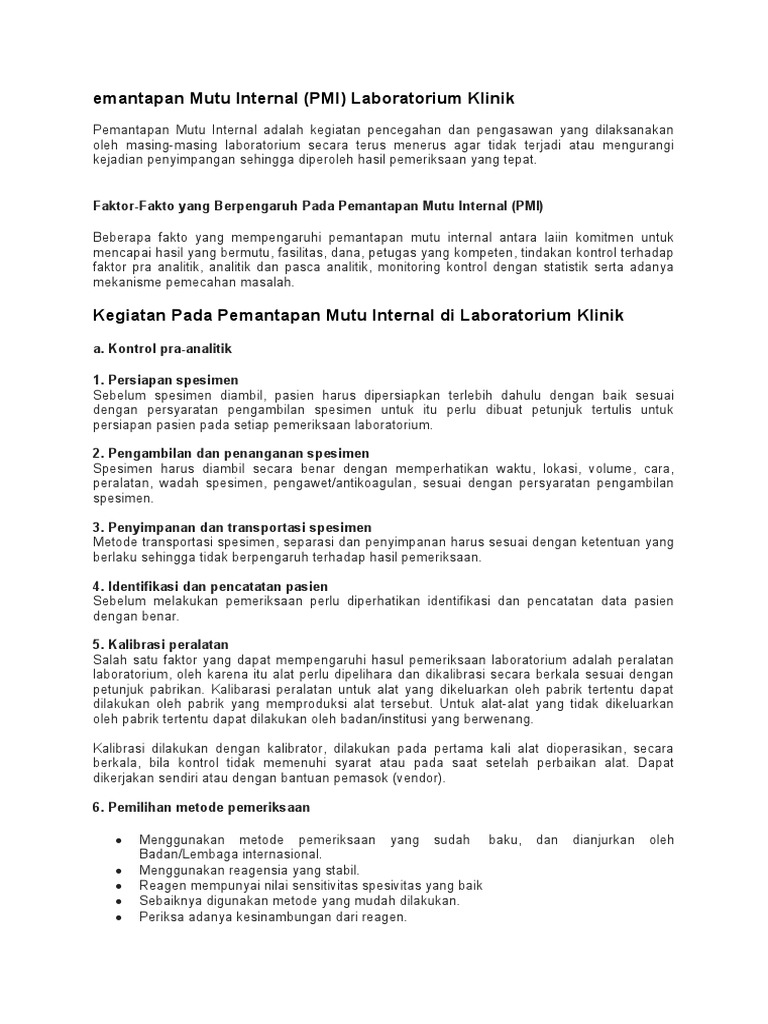 Pemantapan Mutu Internal | PDF