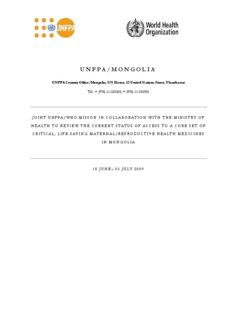 Publication-UNFPA WHO Study - MONGOLIA | PDF | Maternal Death | Childbirth