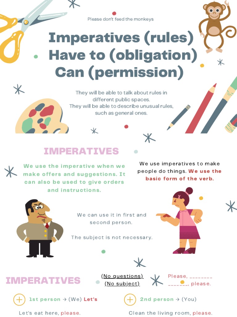 Imperatives (Rules) Have To (Obligation) Can (Permission) | PDF | Verb ...