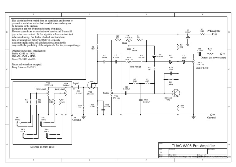 +VE Supply: TUAC VA08 Pre-Amplifier | PDF | Electrical Circuits ...