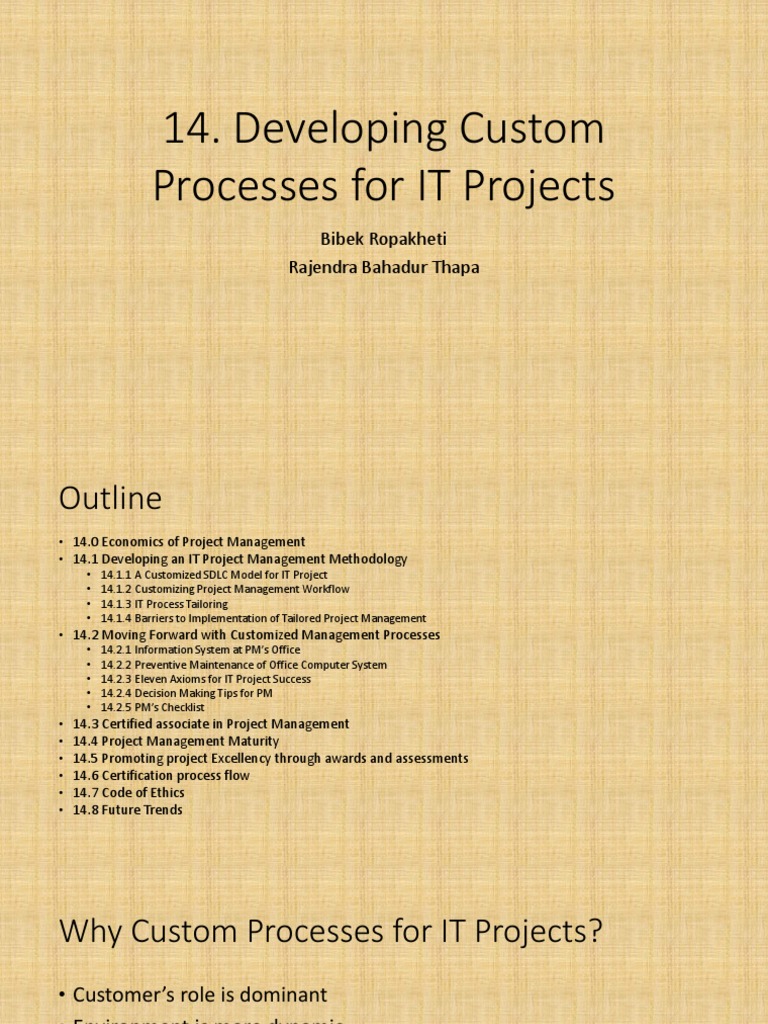 Lecture 16 - Developing Custom Processes For IT Projects | PDF ...