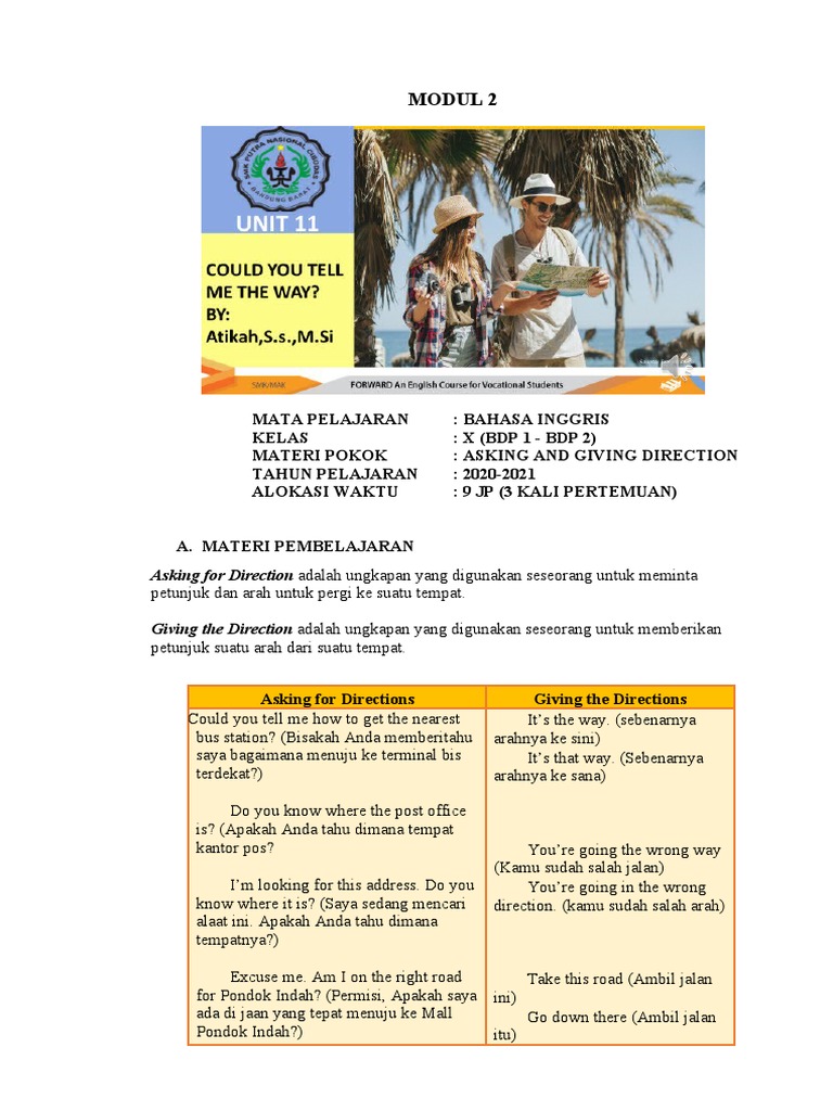 Modul 2 Asking and Giving Directions | PDF