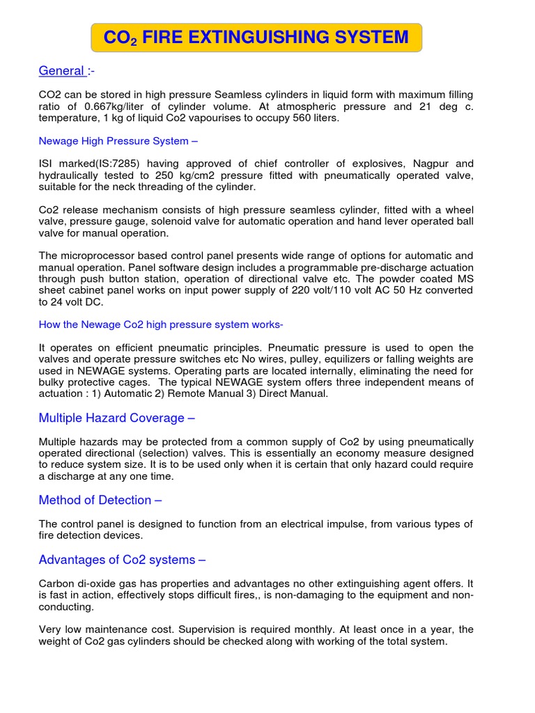 Co2 Fire Extinguishing Systems1 | PDF | Technology & Engineering