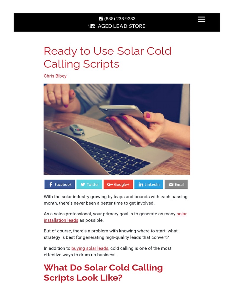 Solar Cold Calling Scripts | PDF | Sales | Facebook