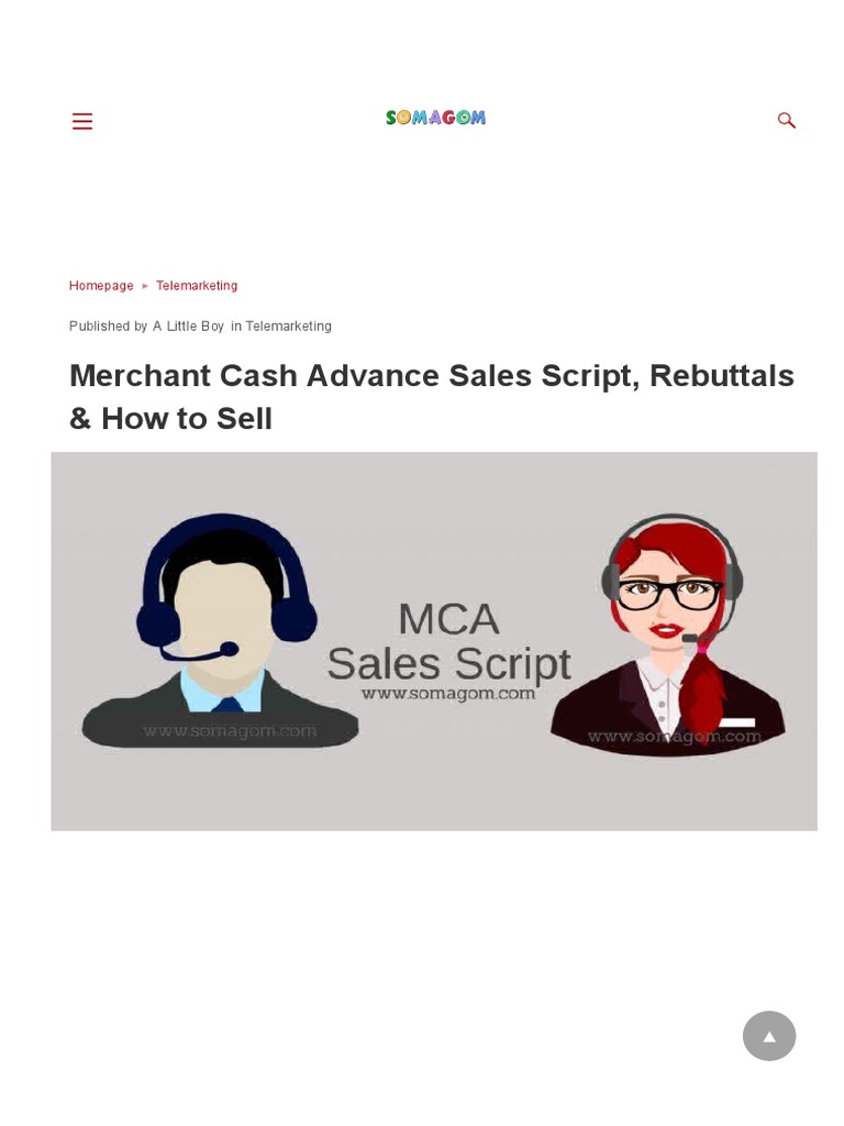 Merchant Cash Advance Sales Script | PDF | Loans | Underwriting