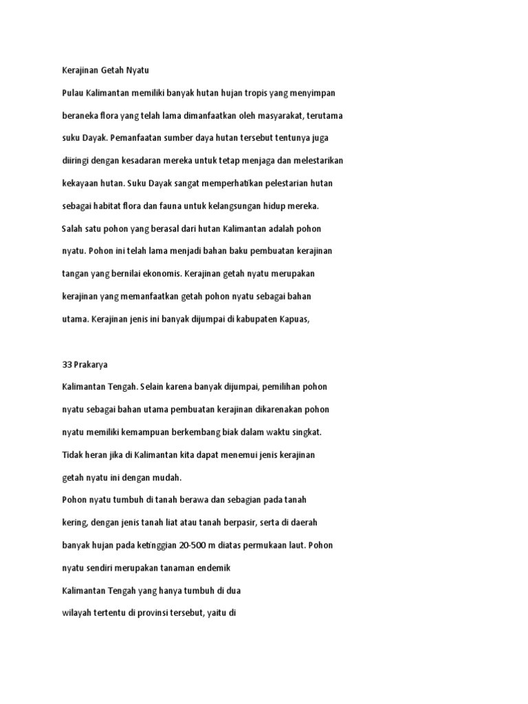 Kerajinan Getah Nyatu | PDF