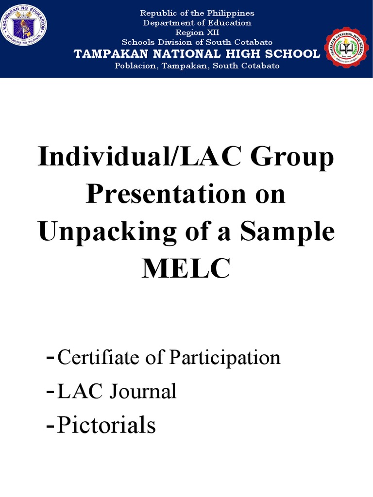 Individual/LAC Group Presentation On Unpacking of A Sample Melc | PDF ...