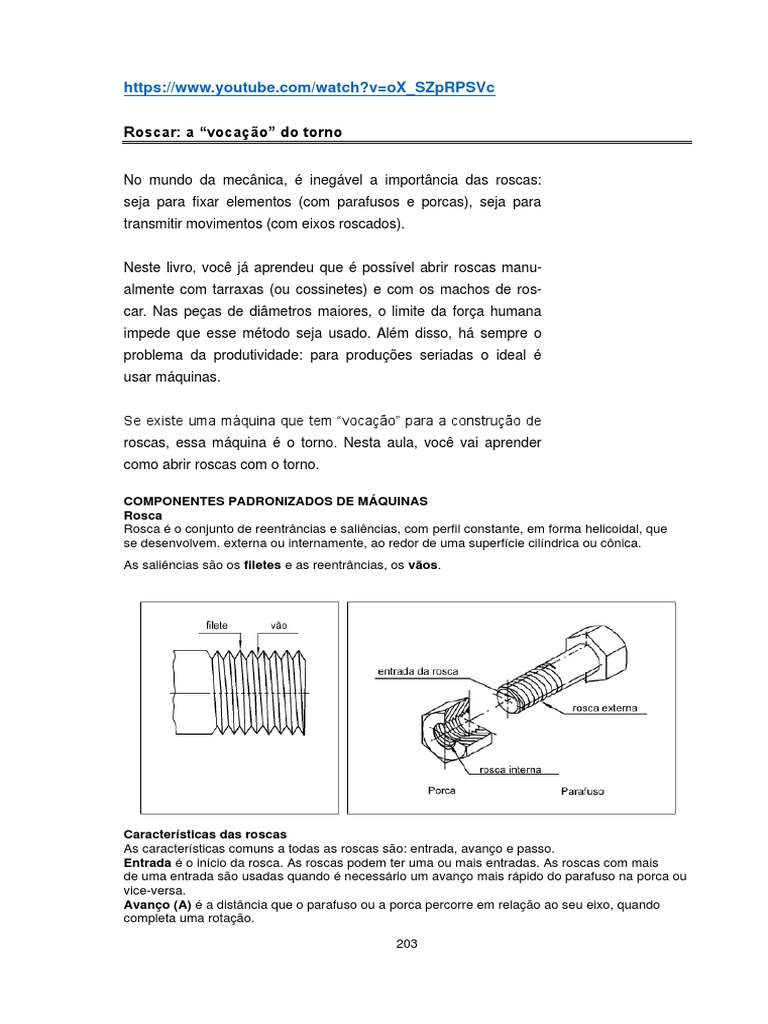 Roscar, A - Vocação - Do Torno | PDF | Parafuso | Metalurgia