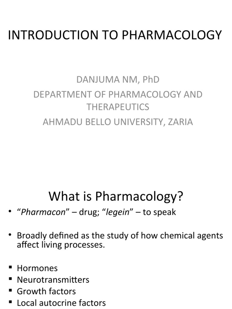 Introduction to Pharmacology Basics | PDF | Pharmacology | Medical ...