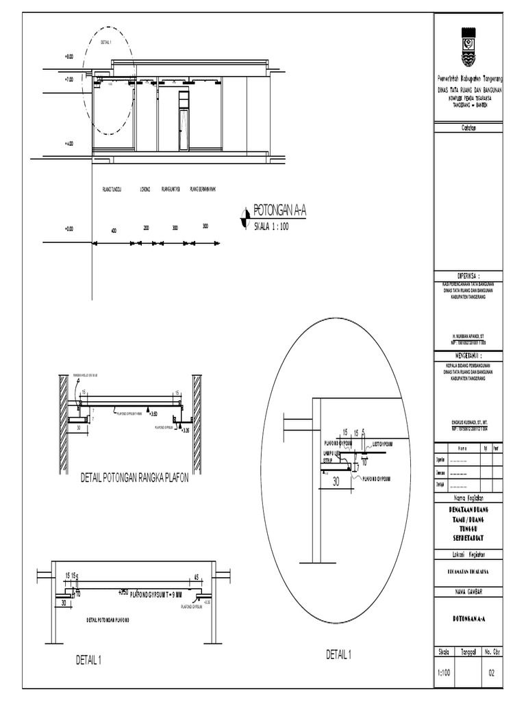 Potongan A-A: Detail Potongan Rangka Plafon 30 | PDF
