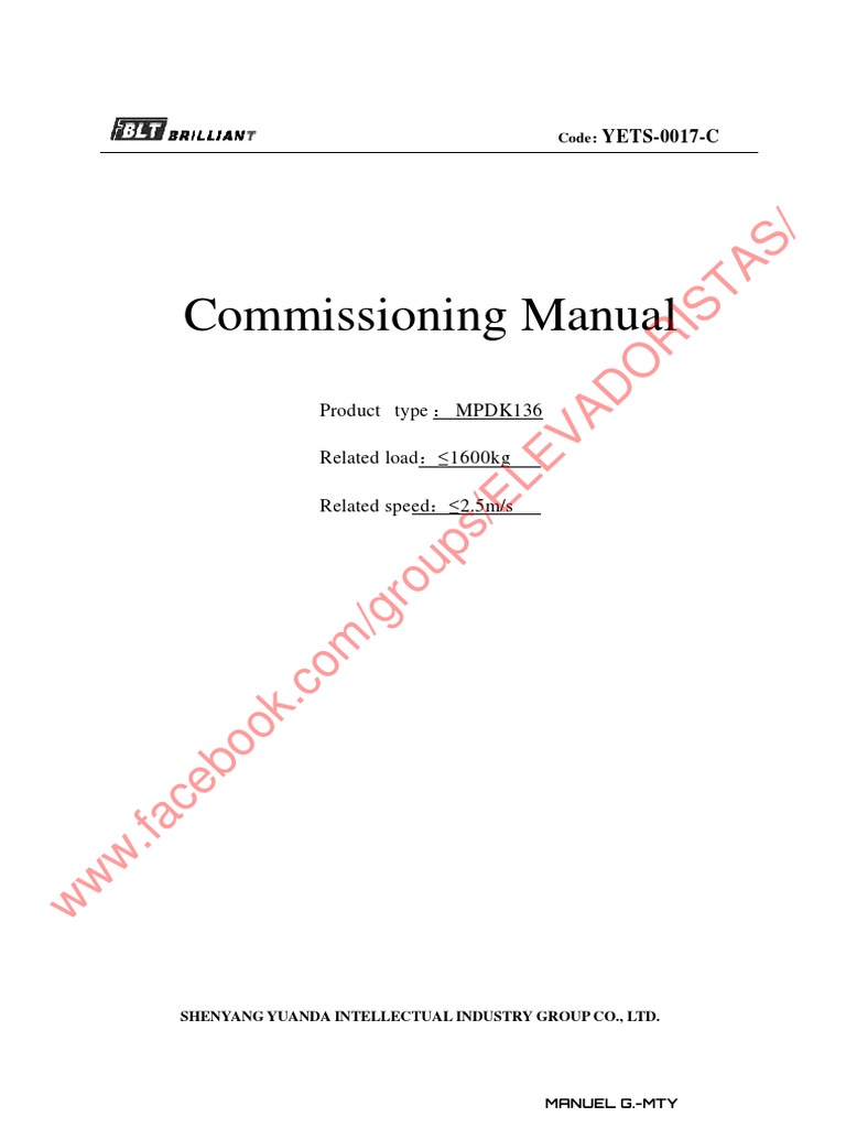 Manual BLT Mpdk136 | PDF | Power Supply | Elevator