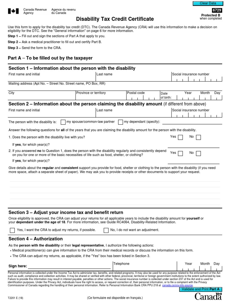 Disability Tax Credit Certificate: Protected B | Download Free PDF ...