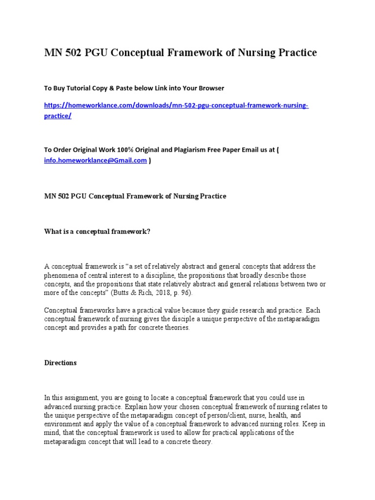 Nursing Practice Conceptual Framework | PDF | Concept | Nursing