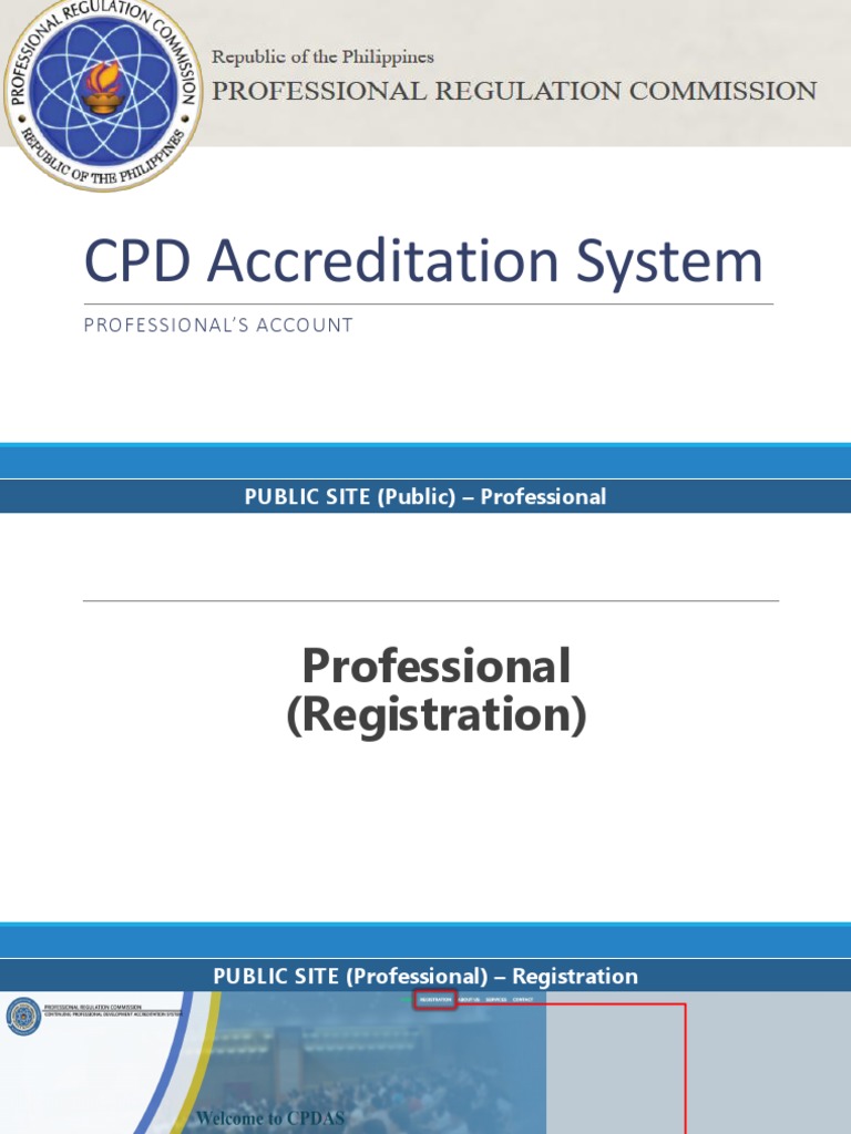 CPD Accreditation System: Professional'S Account | PDF | Login | Password