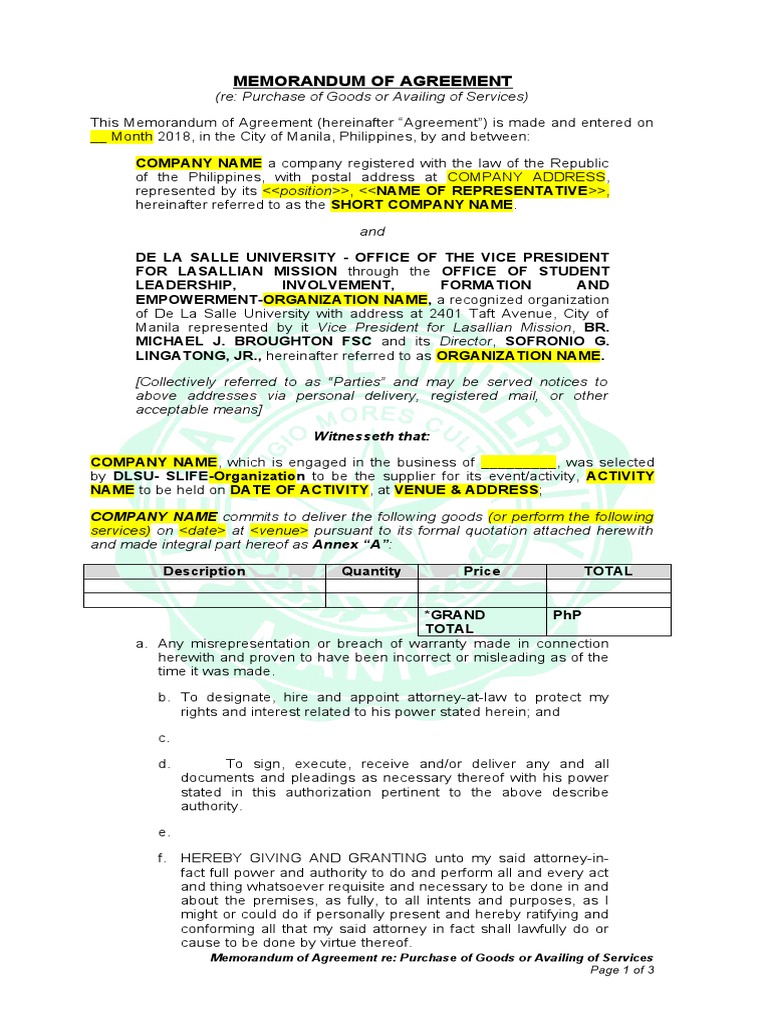 Memorandum of Agreement: Witnesseth That | PDF | Lawsuit | Government