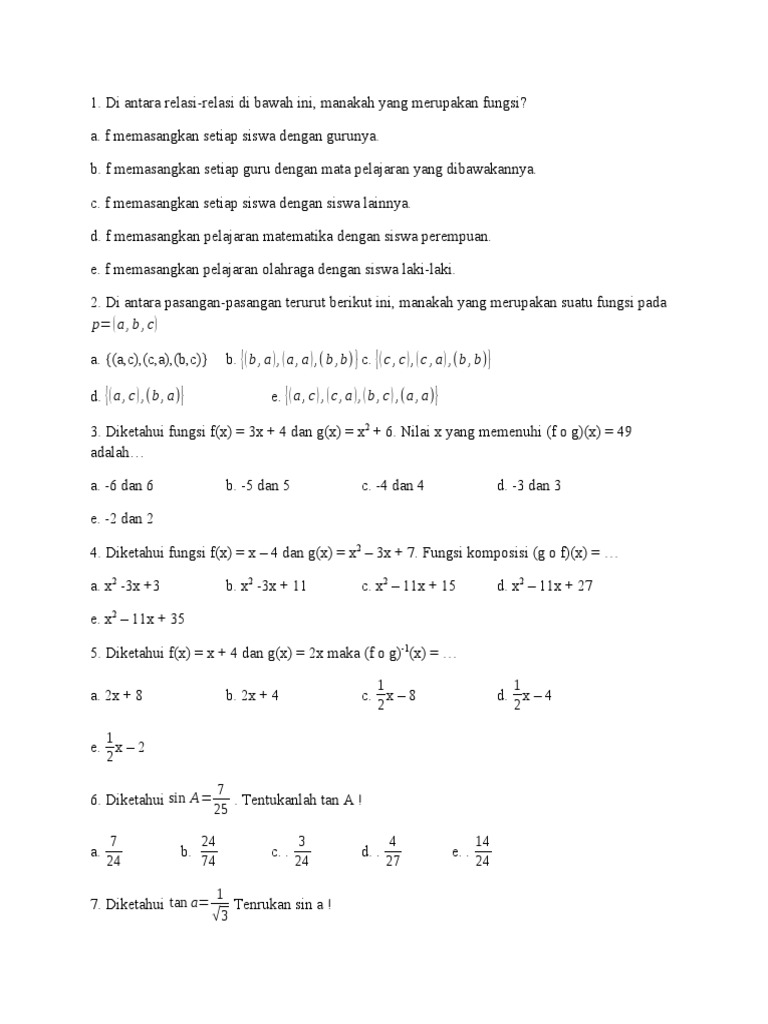 Fungsi dan Identitas Trigonometri | PDF | Metode & Bahan Ajar
